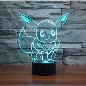 HORNO 3D Night Light 7 Color Gradual Changing Touch Switch Optical Illusion Night Light Table Lamp(1-1)