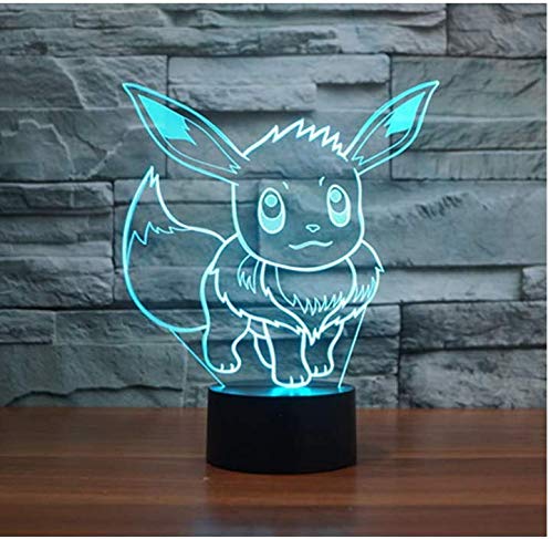 HORNO 3D Night Light 7 Color Gradual Changing Touch Switch Optical Illusion Night Light Table Lamp(1-1)