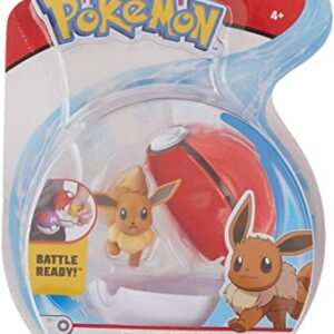 Pokemon Official Eevee Clip and Go, Comes with Eevee Action Figure and Poké Ball