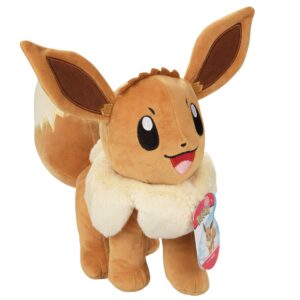 pokémon 12" large eevee plush - officially licensed - quality & soft stuffed animal toy - let's go starter - great gift for kids, boys, girls & fans of pokemon