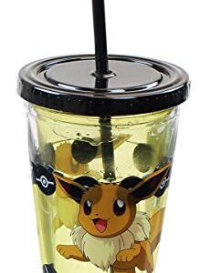 Pokemon,Plastic Eevee 18oz Carnival Cup w/Floating Confetti Pokeballs