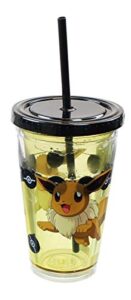 pokemon,plastic eevee 18oz carnival cup w/floating confetti pokeballs