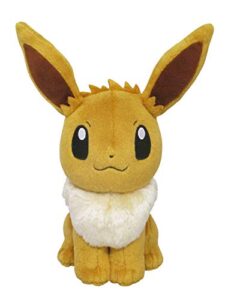 sanei pokemon all star series eevee stuffed plush, 8", brown (pp07)