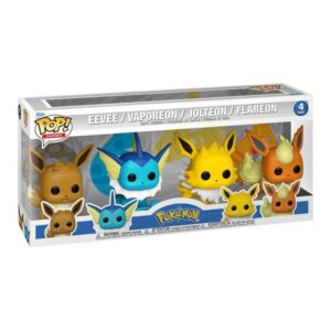 funko pop! pokemon - ultimate 4-pack eevee, vaporeon, jolteon, flareon