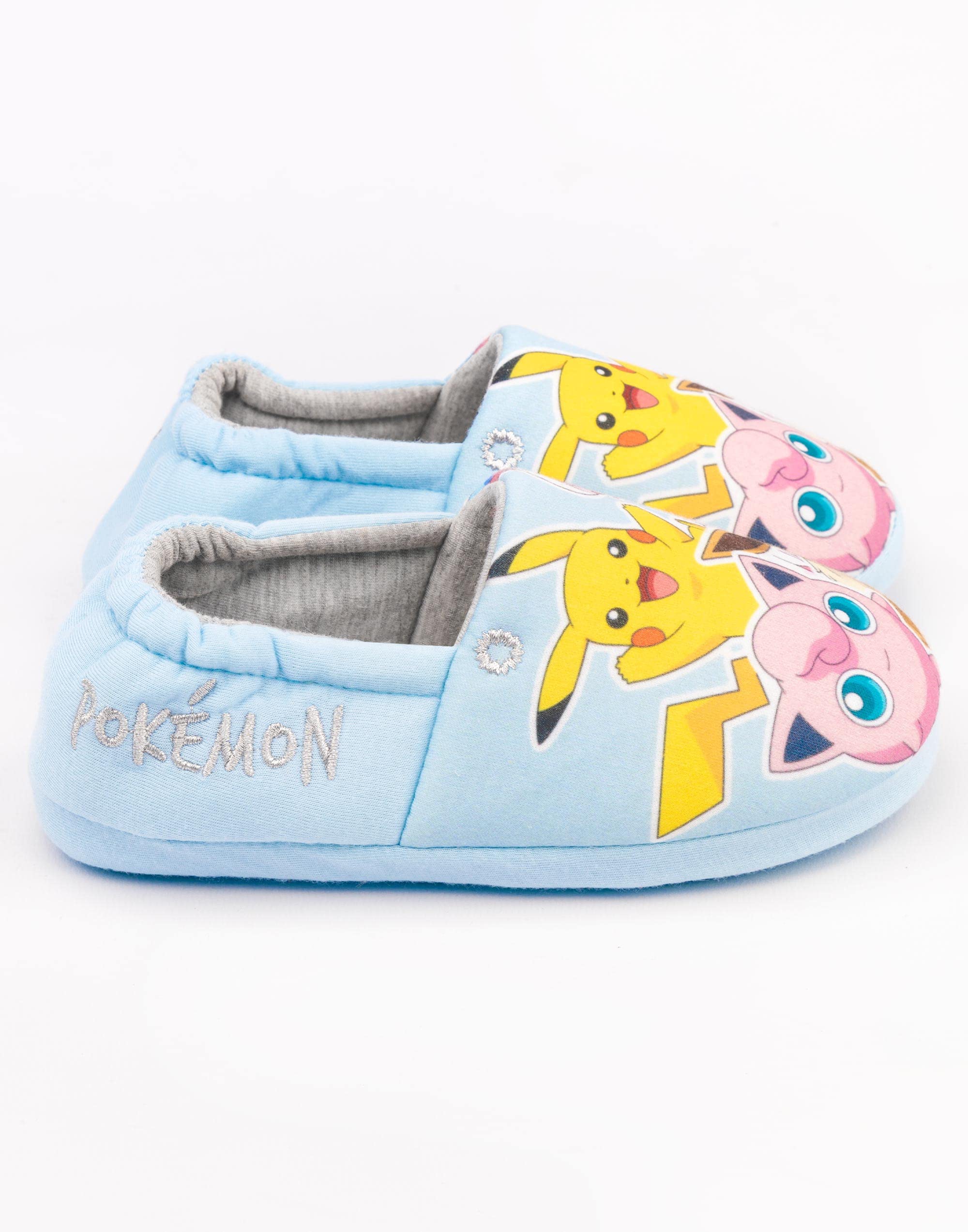 Pokemon Slippers Girls Kids Pikachu Sylveon Evee Blue Shoes Loafers 1.5 US