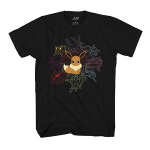 pokémon mono eeveeloutions eevee t-shirt (large, adult black)