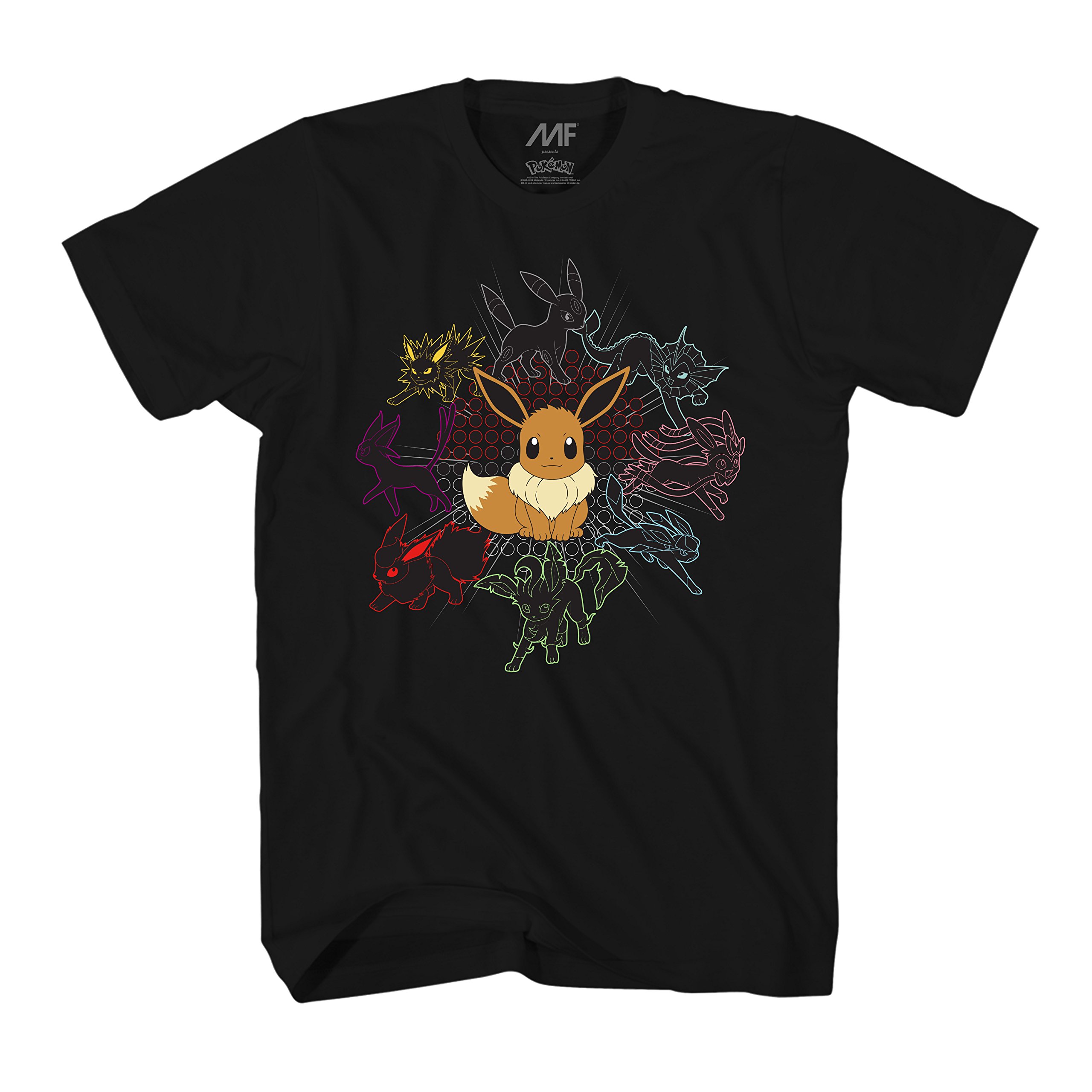 Pokémon Mono Eeveeloutions Eevee T-Shirt (Large, Adult Black)