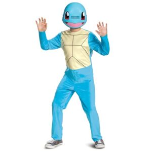 pokemon kids squirtle costume, children's classic character outfit, child size medium (7-8) blue