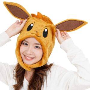 sazac kigurumi hat - pokemon - eevee - cozy costume beanie cap - adult size