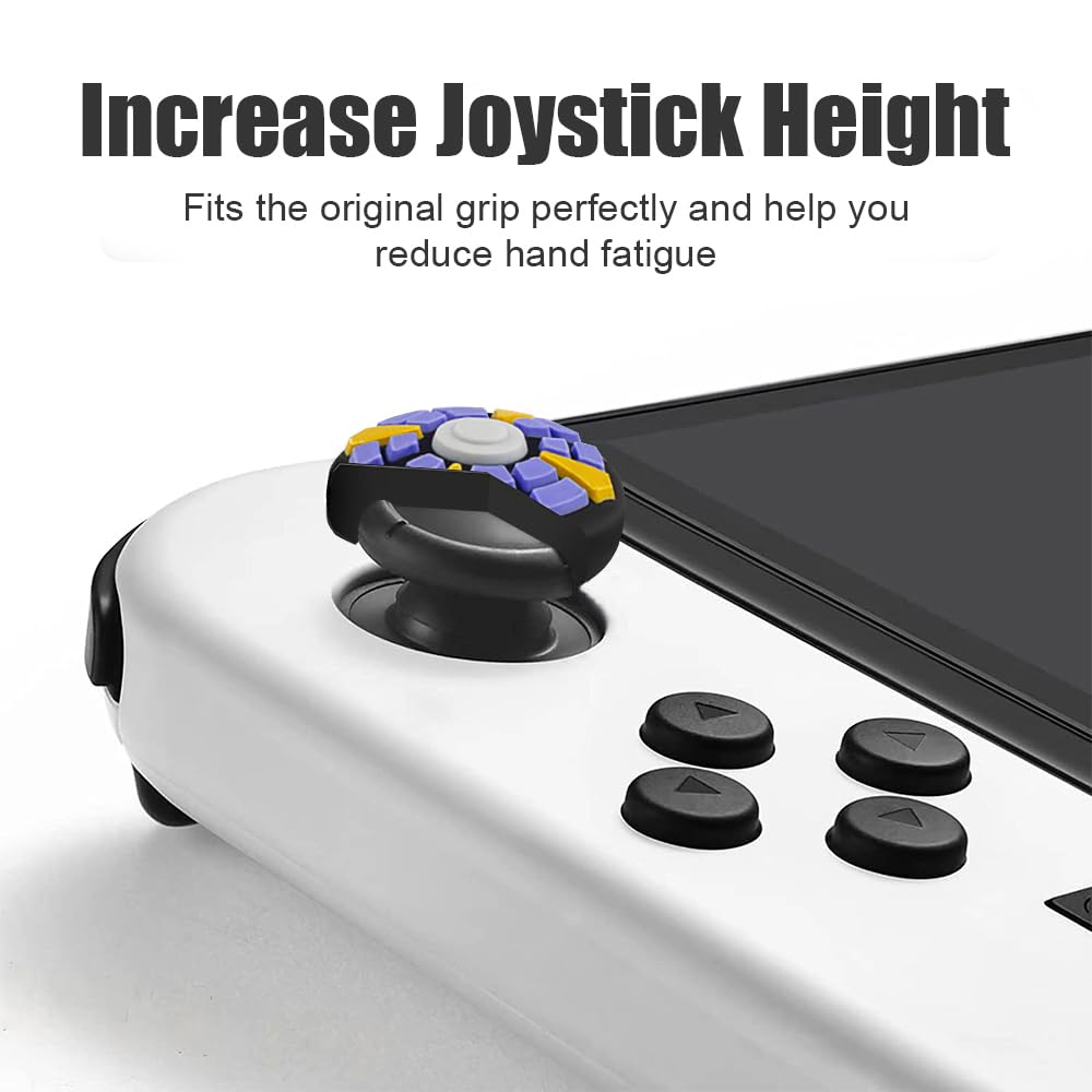 Switch Joycon Thumb Grip Caps, Soft Silicone Joystick Cover Compatible with Nintendo Switch/OLED/Switch Lite, Analog Stick Grips Button Covers for Switch (K-Mix)