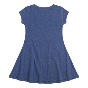 HYBRID APPAREL - Pokémon - Eevee Group - Youth Girls Fit & Flare Dress - Size Small Heather Navy