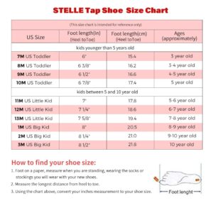 Stelle Tap Shoes for Girls Toddler Boys PU Leather Dance Shoes(Toddler/Little Kid/Big Kid)(Black,2ML)