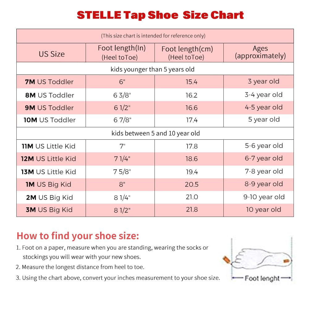 Stelle Tap Shoes for Girls Toddler Boys PU Leather Dance Shoes(Toddler/Little Kid/Big Kid)(Black,2ML)