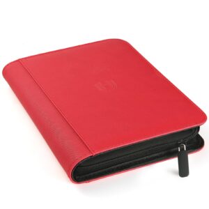 pemocyny trading card binder with sleeves, red, 288 card storage capacity, durable and waterproof