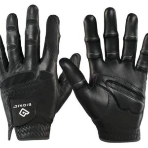 New Improved 2X Long Lasting Bionic StableGrip Men's Black Golf Glove - Patented Stable Grip Genuine Cabretta Leather, Natural Fit Designed by Orthopedic Surgeon! (2XL, Worn on Right Hand)