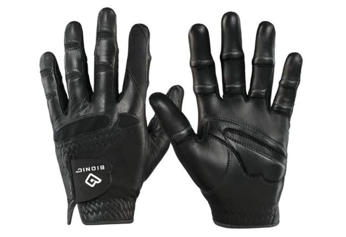 New Improved 2X Long Lasting Bionic StableGrip Men's Black Golf Glove - Patented Stable Grip Genuine Cabretta Leather, Natural Fit Designed by Orthopedic Surgeon! (2XL, Worn on Right Hand)