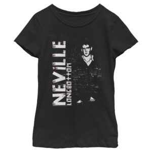 harry potter girl's neville longbottom t-shirt, black, x-large