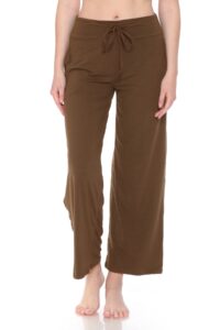 leggings depot women's fashion pajama lounge pants with pockets-pj20-mocha-m