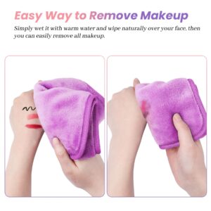 HealAge 8 Pack Makeup Remover Cloth,13x7 Inch Reusable Makeup Remover Towels, Ultra Soft Microfiber Face Cloth Reusable Facial Washcloths, 4 Colors