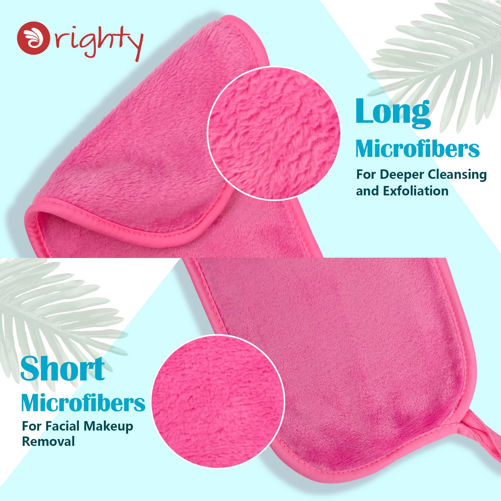 Orighty Makeup Remover Cloths 6 Packs, Makeup Removal Face Cleansing Cloth, Reusable Microfiber Facial Cleansing Towels, Remove Instantly Dirt with Just Water, 12 x 6 in, 6 Colors