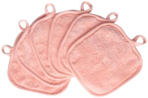 bloomsesame makeup remover cloths for face, eye, lips - reusable makeup remover pads soft microfiber facial cleansing cloths 5 x 5 inch 6 pack (coral)