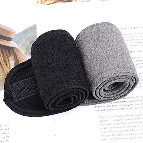 LADES Facial Spa Headband - Makeup Shower Bath Wrap Sport Headband Terry Cloth Adjustable Stretch Towel with Magic Tape