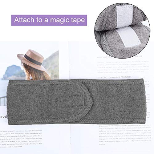 LADES Facial Spa Headband - Makeup Shower Bath Wrap Sport Headband Terry Cloth Adjustable Stretch Towel with Magic Tape