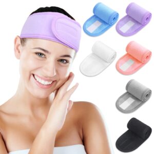 sublaga spa headband hair wrap, sweat headband head wrap hair towel wrap non-slip stretchable washable makeup headband for face wash (6pcs colorful)