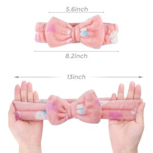 3 otters Makeup Headband, 8PCS Spa Headband Bow Washing Face Headbands Soft Microfiber Headband for Girls Women Gift