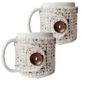 Coffee Mug Cozy Sleeve, Winter Tea Cozy Wrap (Personalize Your Colors 2 Pack)