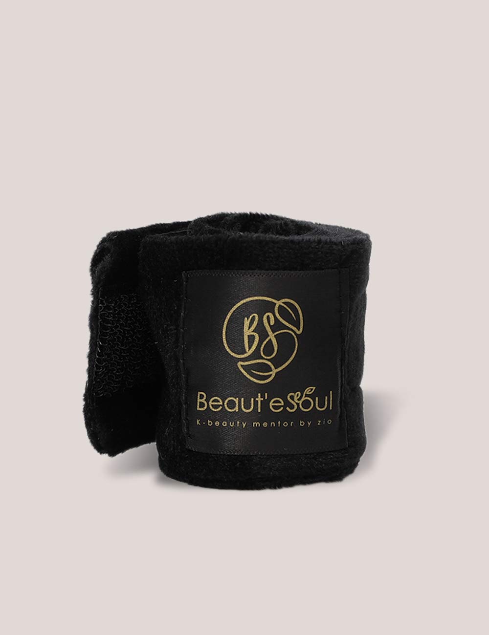 Beaute Seoul Spa Facial Headband Washing Makeup Cosmetic Shower Wrap Head Non-slip Stretchable,Terry Cloth Headband Adjustable Towel with Magic Tape 1 Piece Black