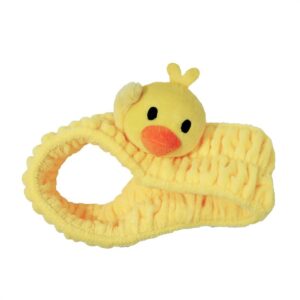 cualque funny duck headband, cute animal frog cat duck star flower dinosaur spa face wash headband cute makeup headband face washing hair bands shower yoga head wraps (duck)