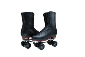 chicago skates men's premium lifestyle leather and suede lined quad rink roller derby skate - black - size 10