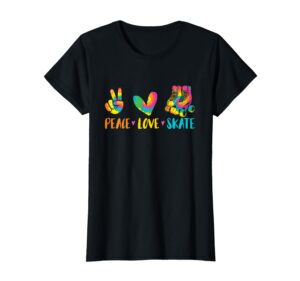 roller skating peace love roller skate t-shirt