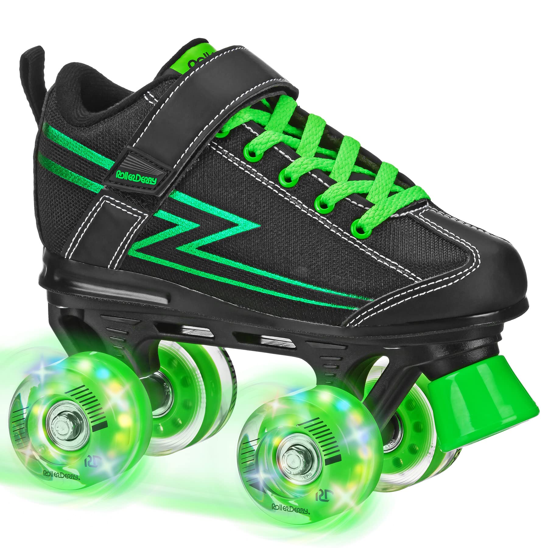 Roller Derby Blazer Boy's Lighted Wheel Roller Skate Black/Green Size 13J