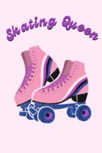 skating queen journal: purple and pink roller skate notebook | roller derby journal | quad skating hobby | 6 x 9 wide ruled