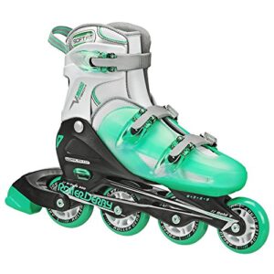 roller derby women's v-tech 500 button adjustable inline skate, mint