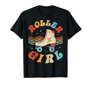 roller girl skater skating retro vintage 70s 80s skates t-shirt