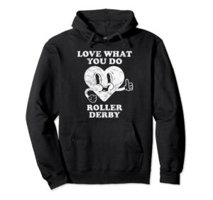 retro vintage roller derby lover pullover hoodie