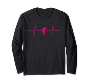 roller derby lifeline heartbeat roller derby gift long sleeve t-shirt