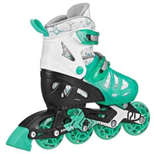 Roller Derby Tracer Girl’s Adjustable Inline Skates with Protective Gear, Adjustable Sizing, Tri-Pack Protective Gear Included