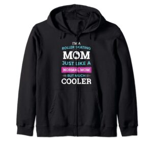 roller skating mom retro vintage roller derby roller skater zip hoodie