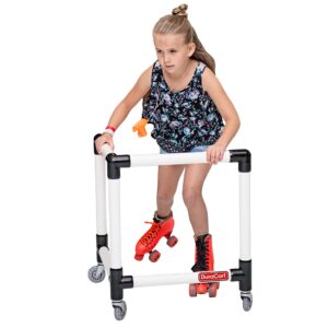 original skate mate trainer for kids - usa-made durable pvc roller skate trainer for kids under 4ft. tall - lightweight and easy to carry skate mate for roller skating (white and black)