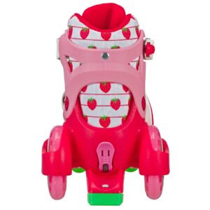 Roller Derby Fun Roll Adjustable Roller Skates for Beginners, Boys & Girls, Strawberry, Small (7-11)