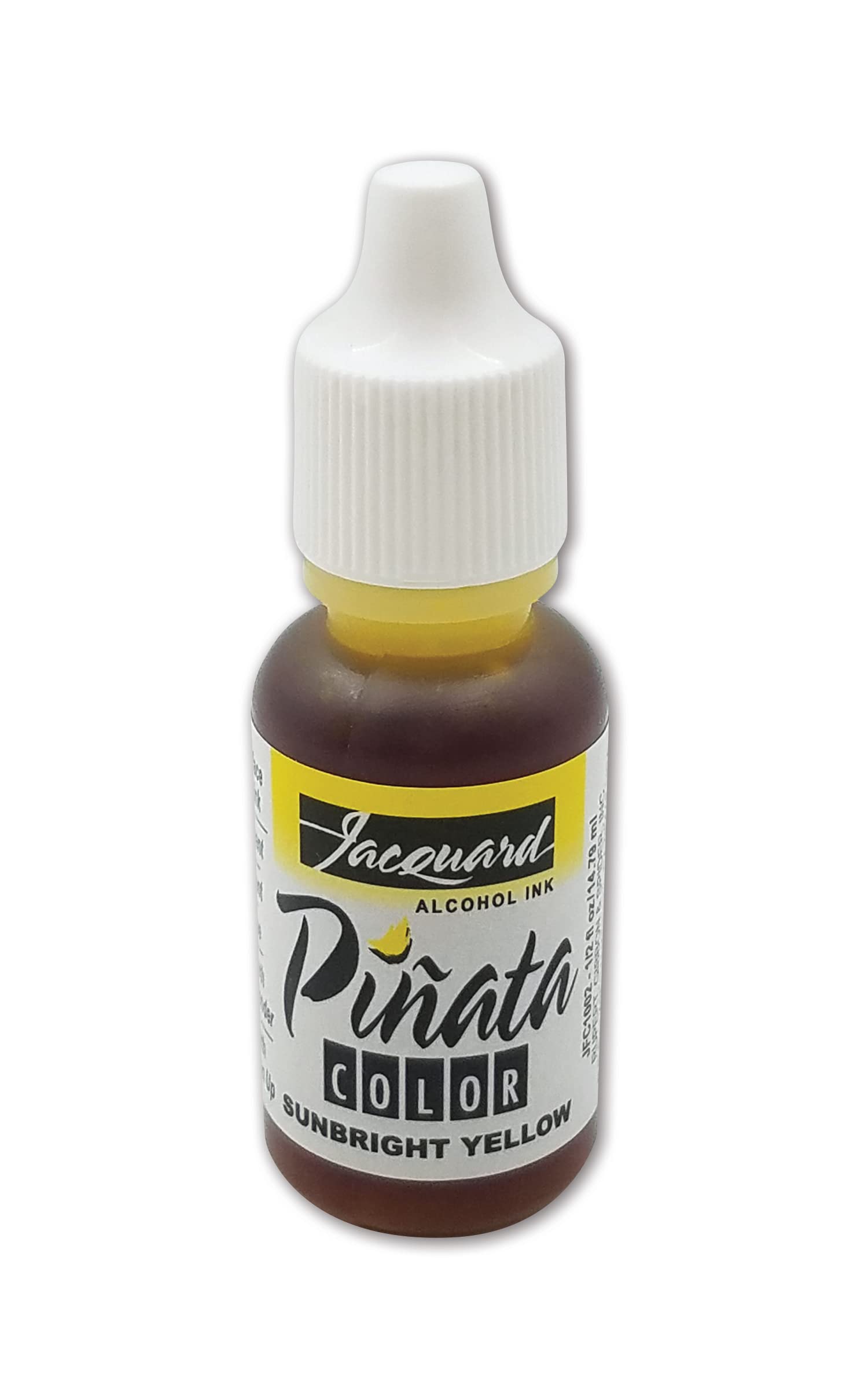 Jacquard Pinata Alcohol Ink - Sunbright Yellow - Professional and Versatile Ink That Produces Color Saturated and Acid-Free Results - 1/2 Fluid Ounce - Made in The USA