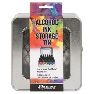 ranger tim holtz alcohol ink storage tin 6.38 x 6 x 3.13