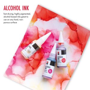 Marabu Alcohol Ink Set - 15 Colors Alcohol Ink Set, 20ml Inks - Basic and Metallic Alcohol Ink for Epoxy Resin Art, Tumblers, Petri Dishes, Alcohol Paint Paper, Coasters, Resin Dye - 2021 Release