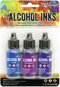 tim holtz - ranger alcohol ink 3pkg vlt, indigo/violet spectrum