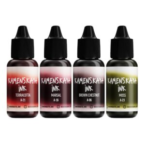 kamenskaya alcohol ink set #30: matched color combination of alcohol inks, 4 pcs. 0.51 fl oz (15 ml) each