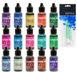 ranger alcohol inks new 2020 colors bundle boysenberry, cobalt, dijon, ember, everglades, fiesta, glacier, gumball, laguna, mojito, monsoon, moss, rosewood, sienna, vineyard